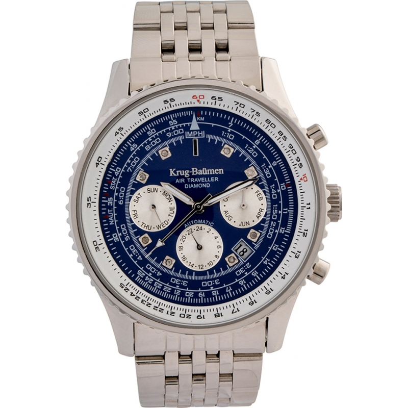 Krug-Baumen 600304DSA Air Traveller Diamond Automatic Watch | ChrisElli